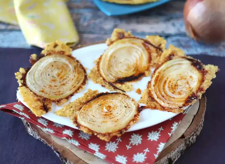 Super crispy homemade onion and parmesan chips