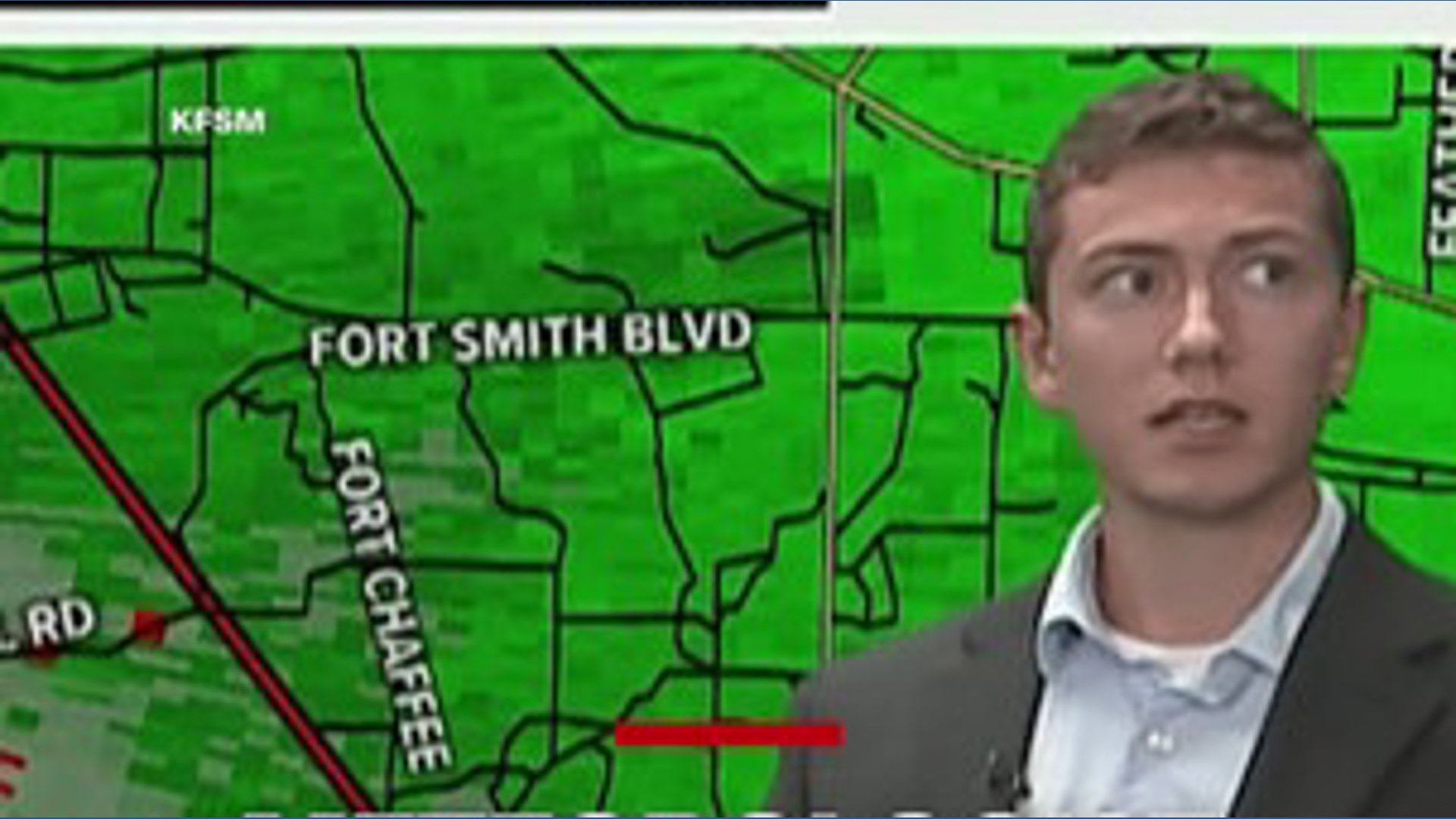 TV meteorologist stays on air as studio catches fire