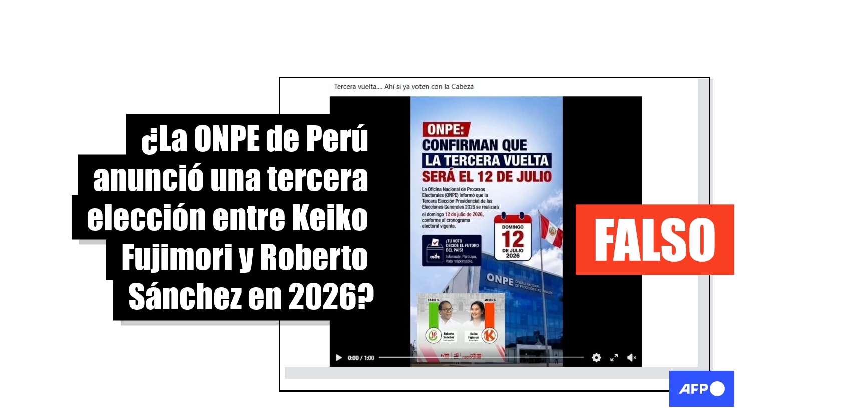 Es falso que la ONPE haya anunciado una "tercera vuelta" de las ...