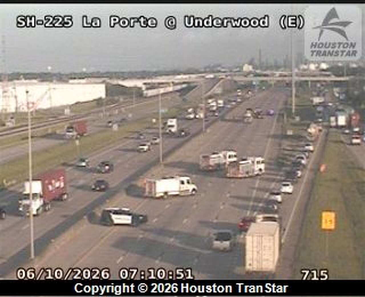 Heavy truck crash shuts down State Highway 225 near La Porte and Deer Park