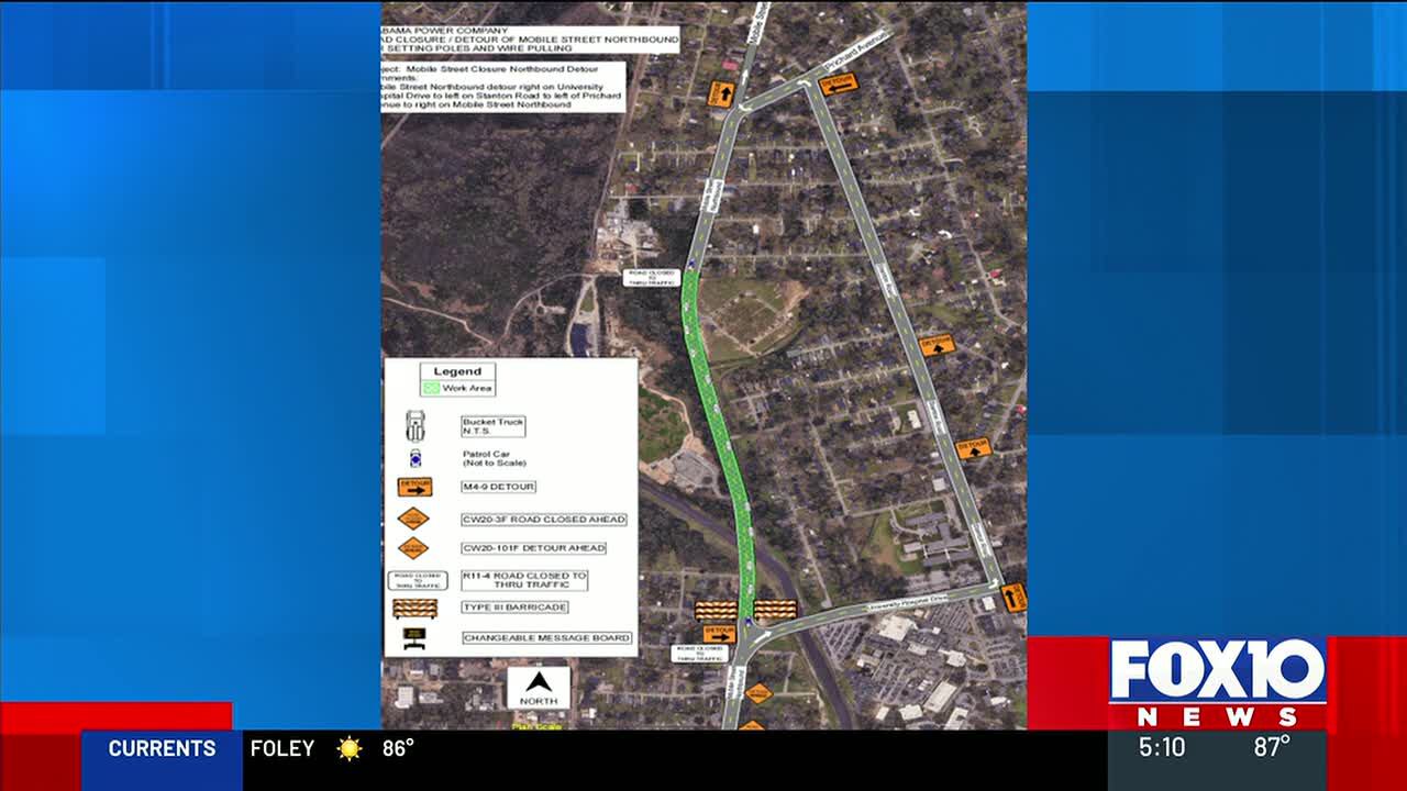 Mobile Street to close for Alabama Power work