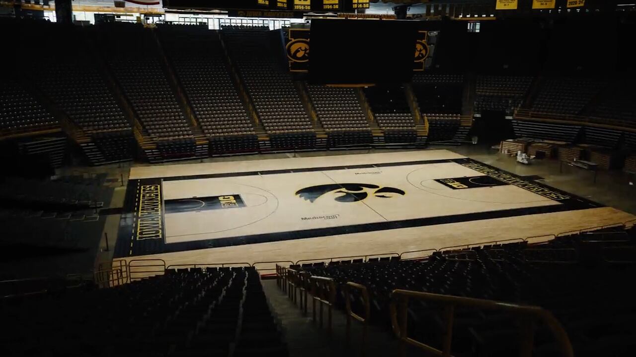 Carver-Hawkeye Arena flooring gets a new look