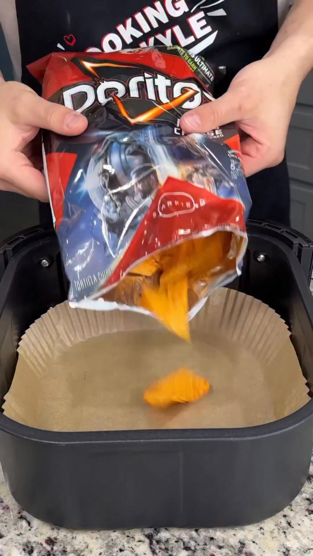 Easy air fryer stacked nachos