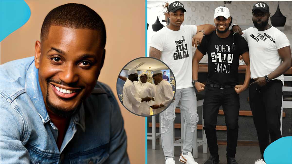 Yomi Casual and IK Ogbonna wear matching outfits at Alexx Ekubo’s all ...