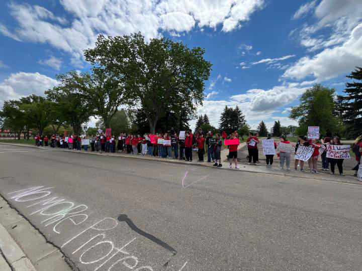 Camrose students protest disturbing rape, mutilation messages shared on ...