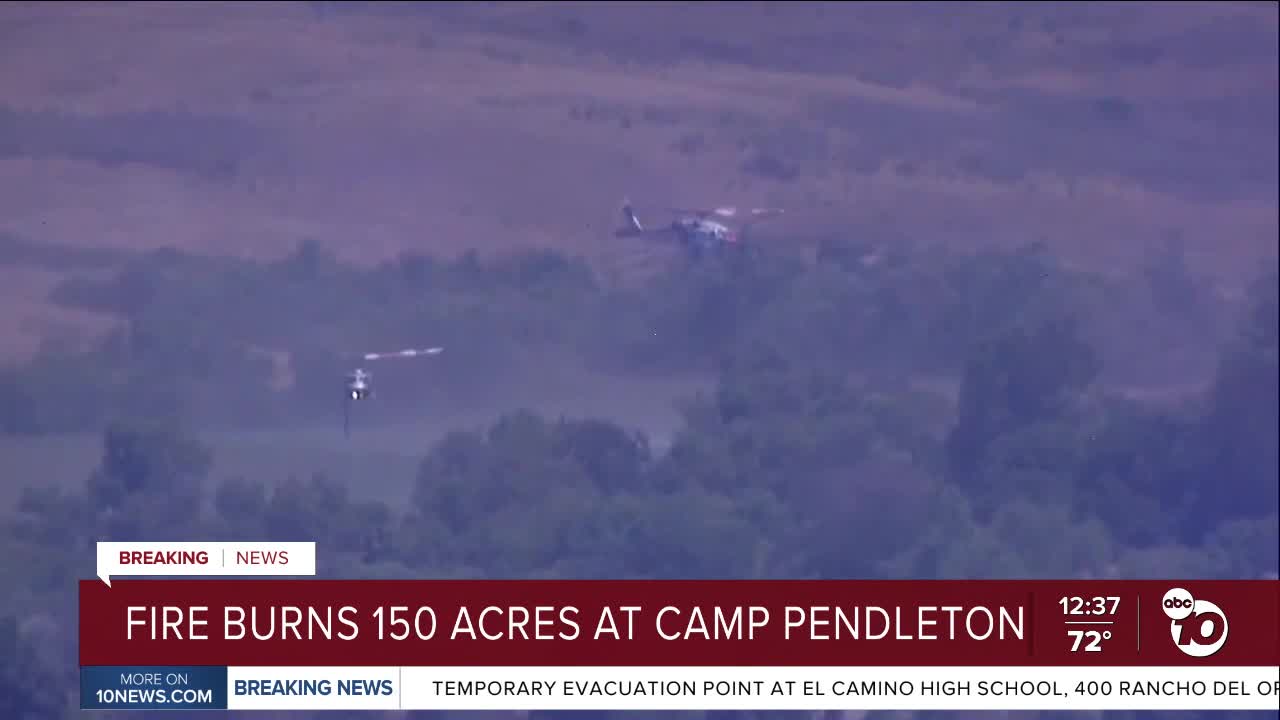 Fire at Camp Pendleton leads to evacuation warnings, order