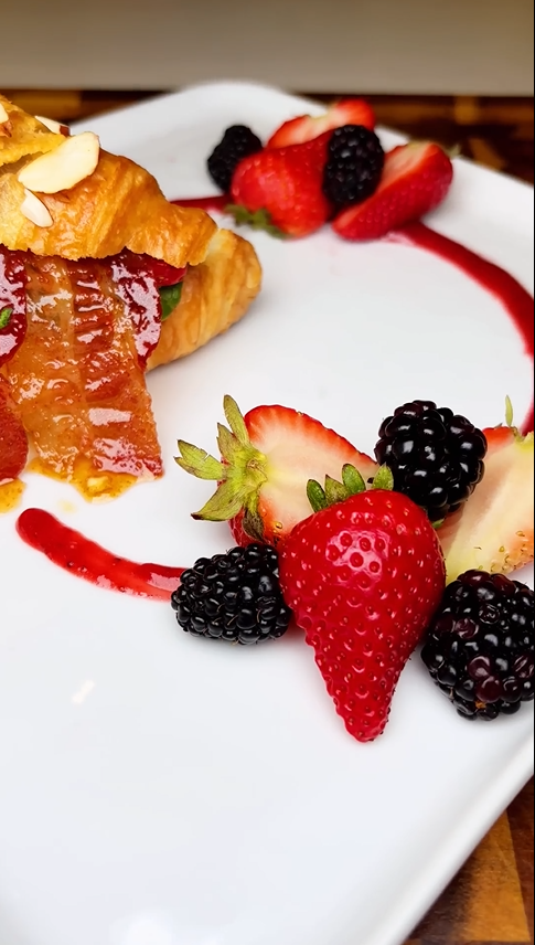Strawberry breakfast croissants for the family