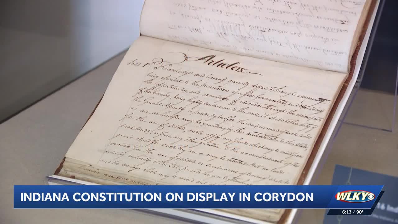 Indiana constitution on display in Corydon