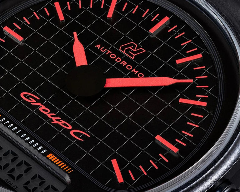 1980s auto racing lives again through this affordable analog-digital watch