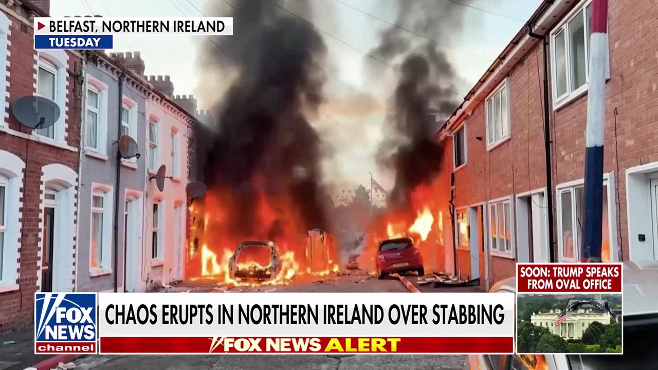 Riots erupt in Northern Ireland over stabbing allegedly by Sudanese migrant