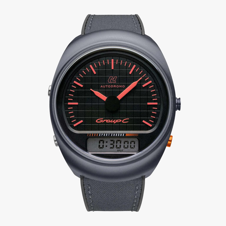 1980s auto racing lives again through this affordable analog-digital watch