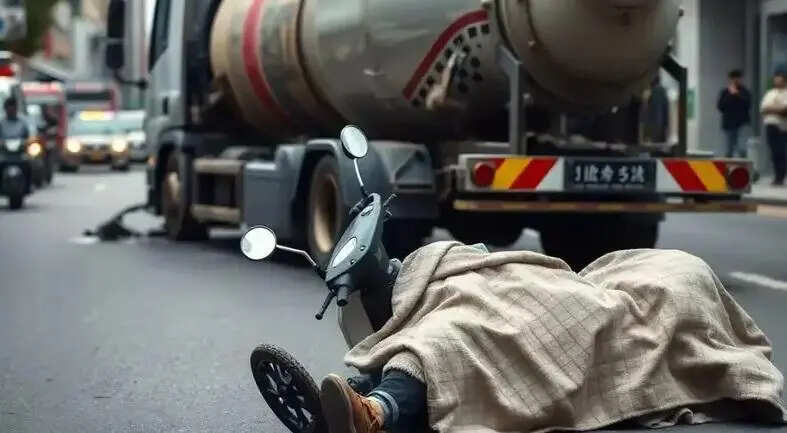 Motorcycle rider dies after RMC truck falls on him in Navale Bridge area