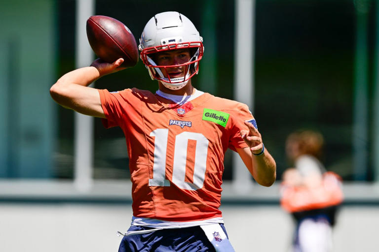 Drake Maye expresses excitement to play with new Patriots WR AJ Brown