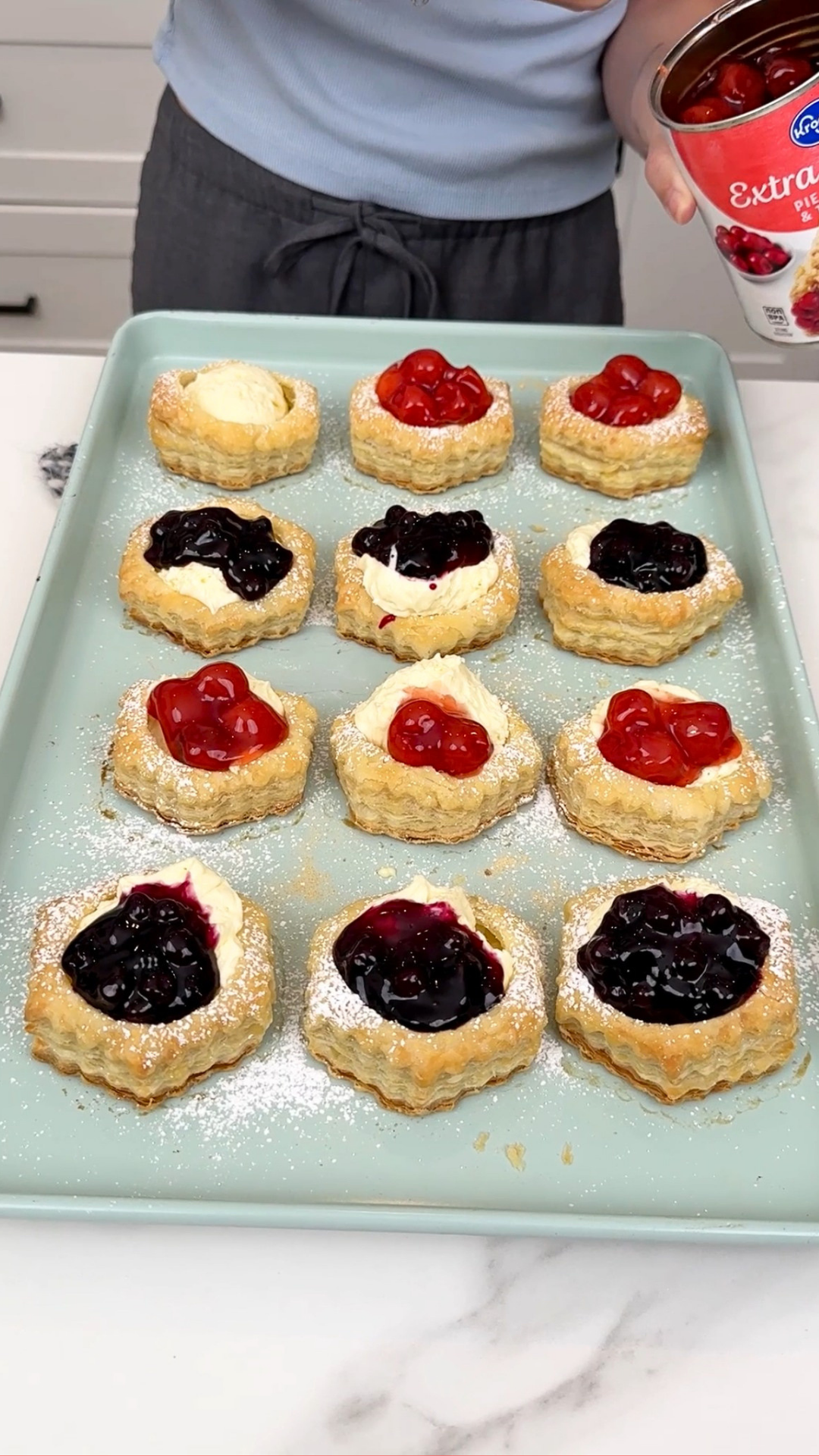 Easy puff pastry cheesecake cup dessert