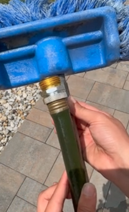 Easy power washing hack for a sparkling patio