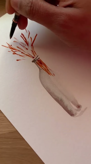 Relaxing watercolor painting