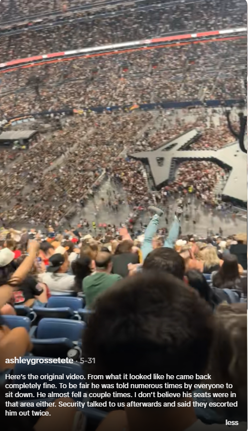 Man won’t sit down at stadium concert—then ‘literal nightmare’ happens