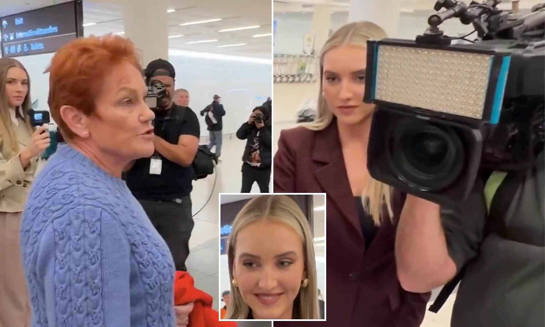Moment Pauline Hanson loses it at grinning Nine reporter and demands ...