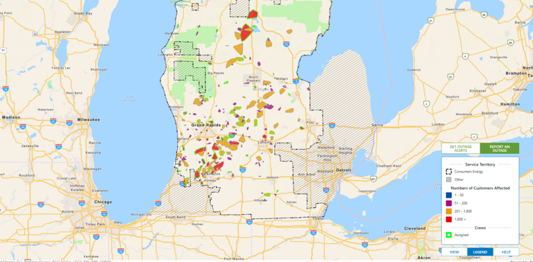 Tens of thousands around Michigan without power after Wednesday storms