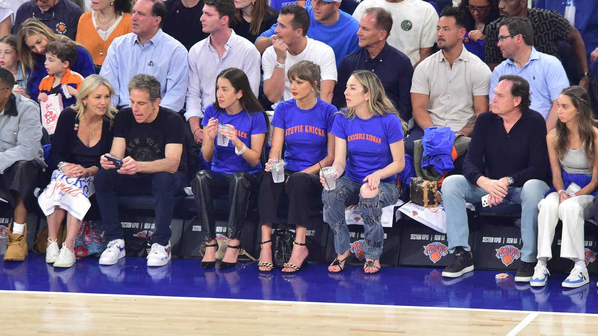 Taylor Swift spotted at MSG for NBA Finals wearing aptly themed Knicks ...