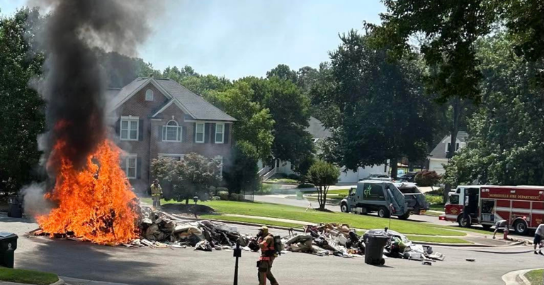Lithium-ion battery started garbage truck fire, Morrisville leaders say