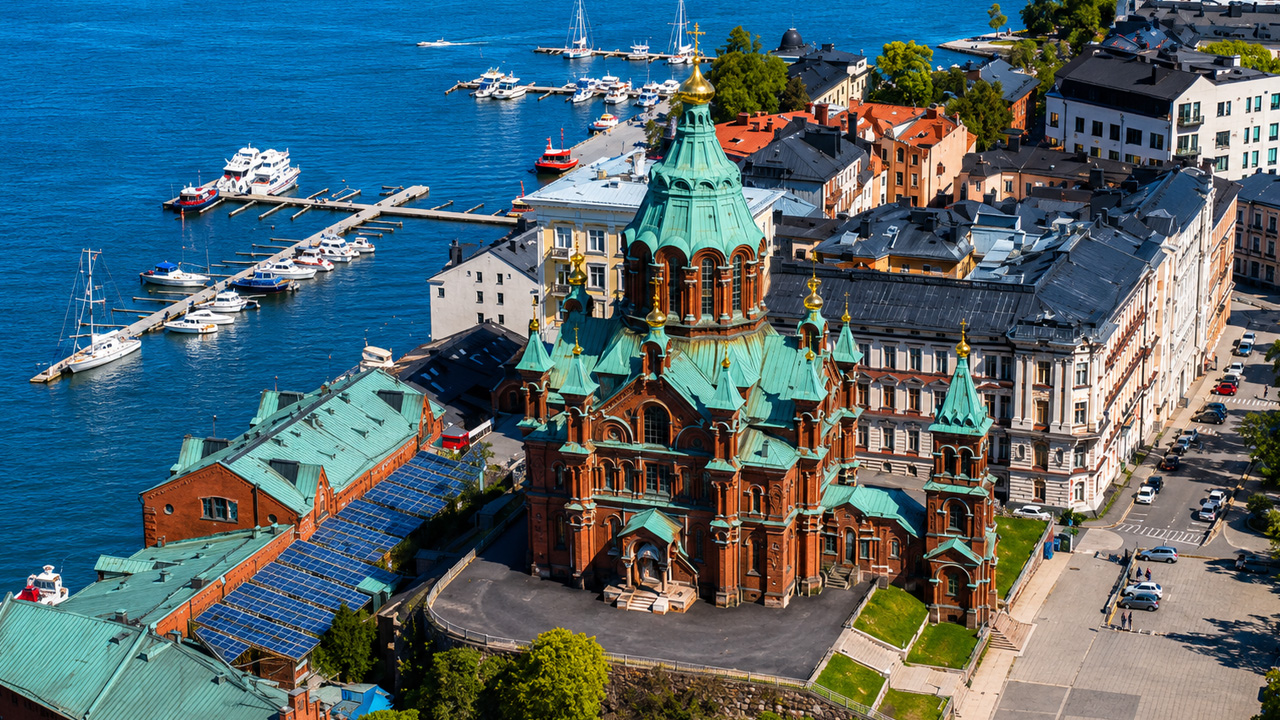 Helsinki Uspenski Cathedral from above