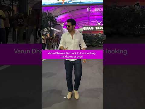 Varun Dhawans cool entry at the Mumbai airport today