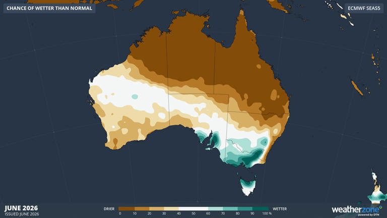 El Niño shaping Australia’s winter-spring 2026 weather outlook – in maps