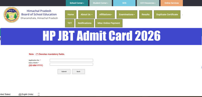 HP JBT Admit Card 2026 Out For TET, TGT And Other Posts out at hpbose ...