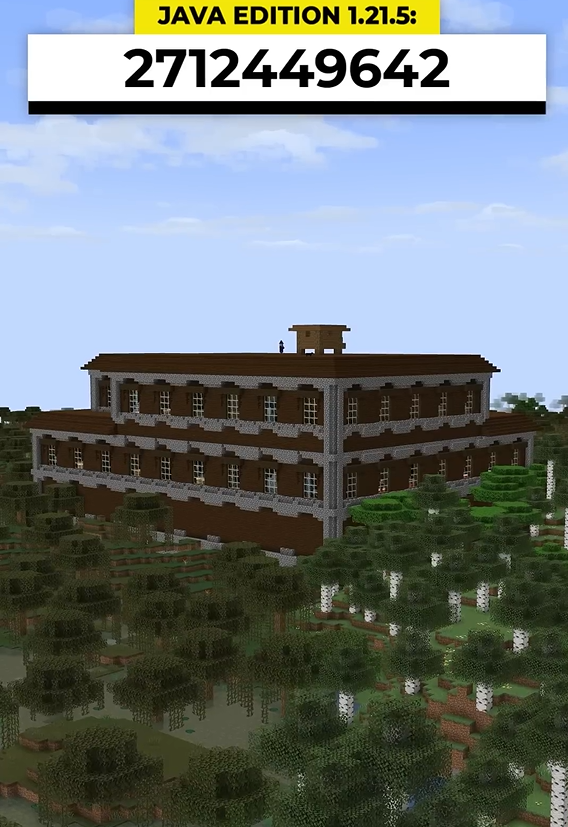 Minecraft seed with swamp hut on top of a woodland mansion