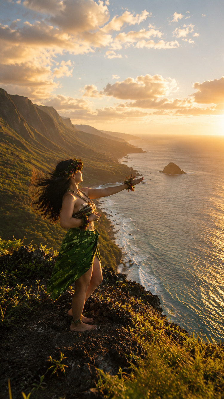 Moana inspired island scene shows stunning ocean beauty