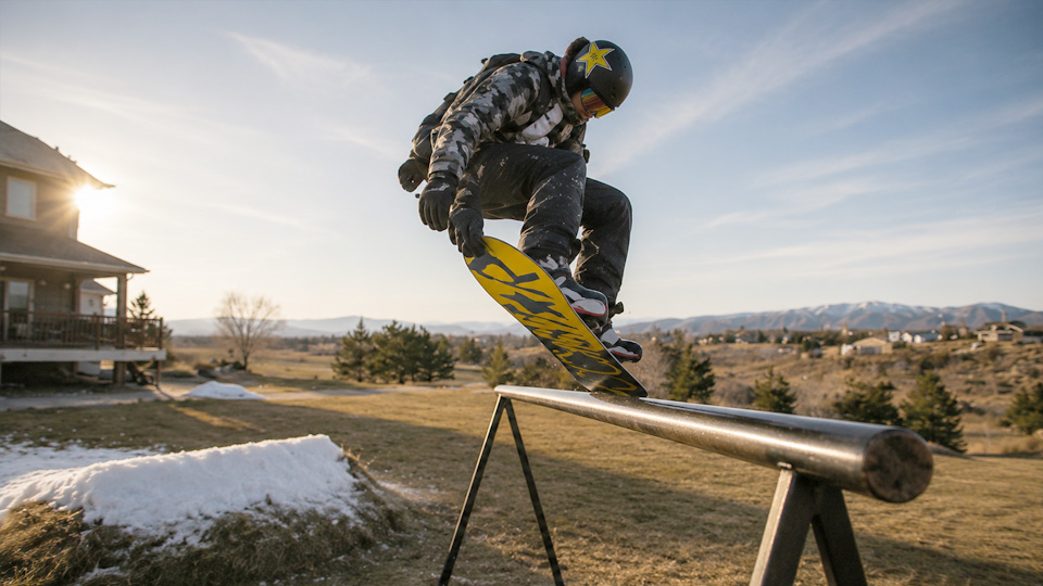 Riders hit big air across creative snowboard park