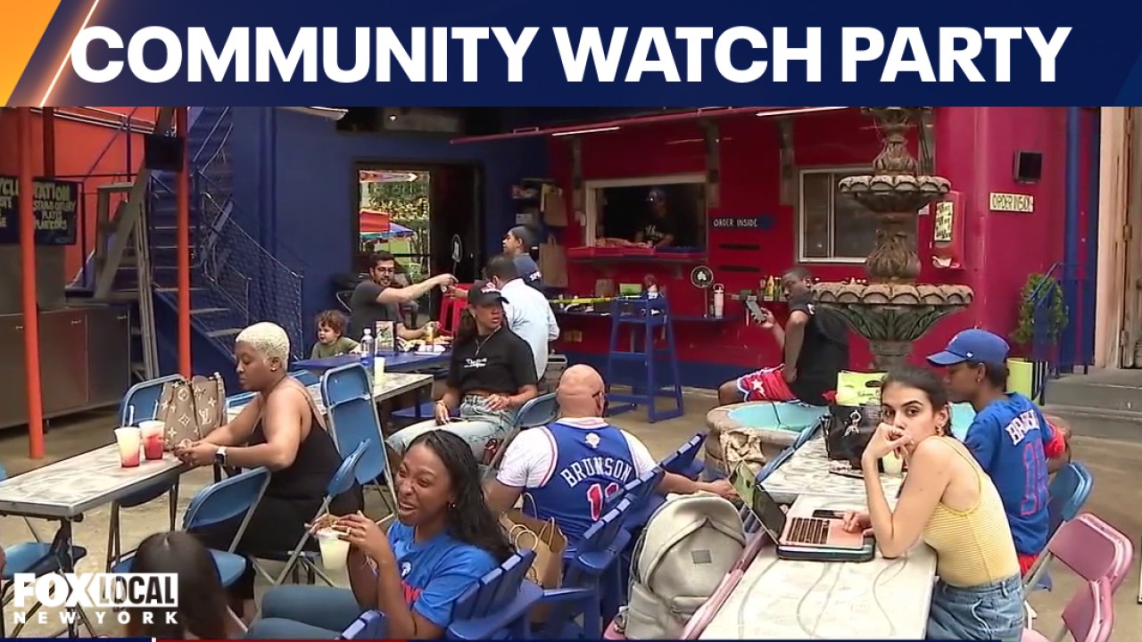 Knicks fans gather in Brooklyn for Game 4 watch party