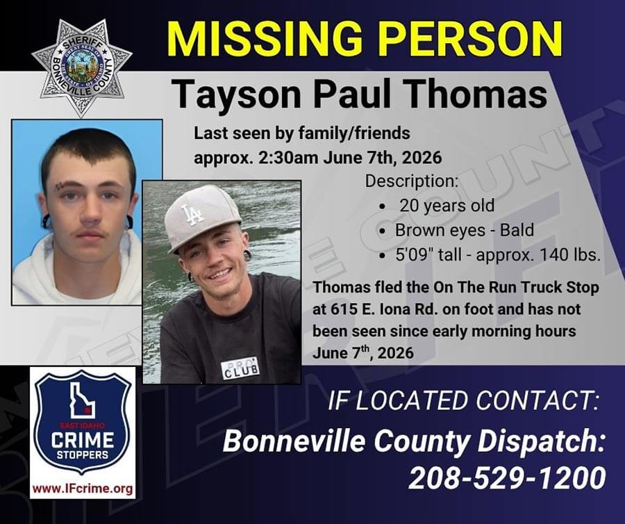 Man missing after running from law enforcement, say Bonneville County ...
