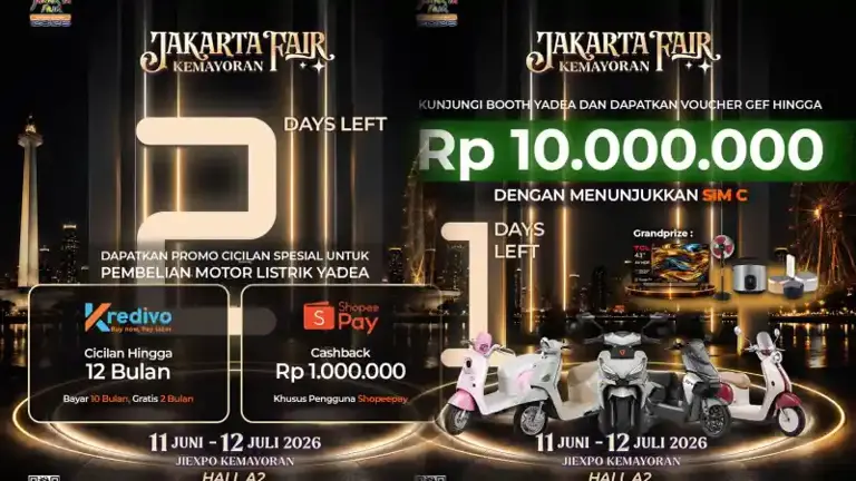 Yadea siapkan insentif hingga Rp10 juta untuk pembelian motor listrik ...