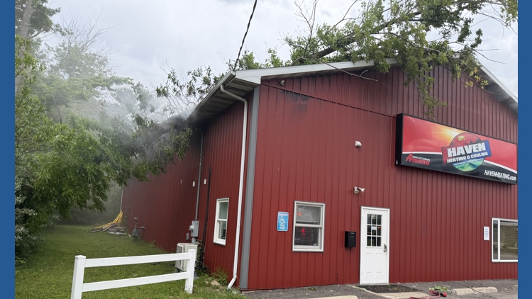 Fire breaks out at South Haven business after tree falls on roof during ...