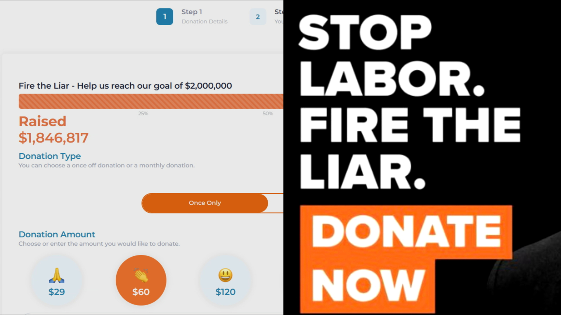 'Fire the liar' donations are legitimate, according to exclusive reports