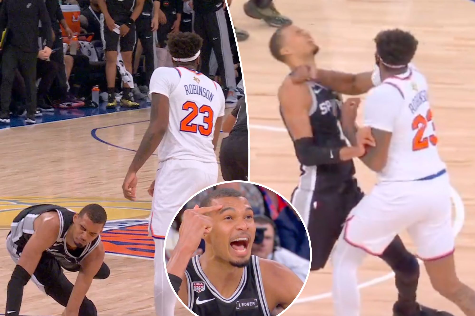 Tensions rise in NBA Finals Game 4 as Mitchell Robinson throws elbow at ...