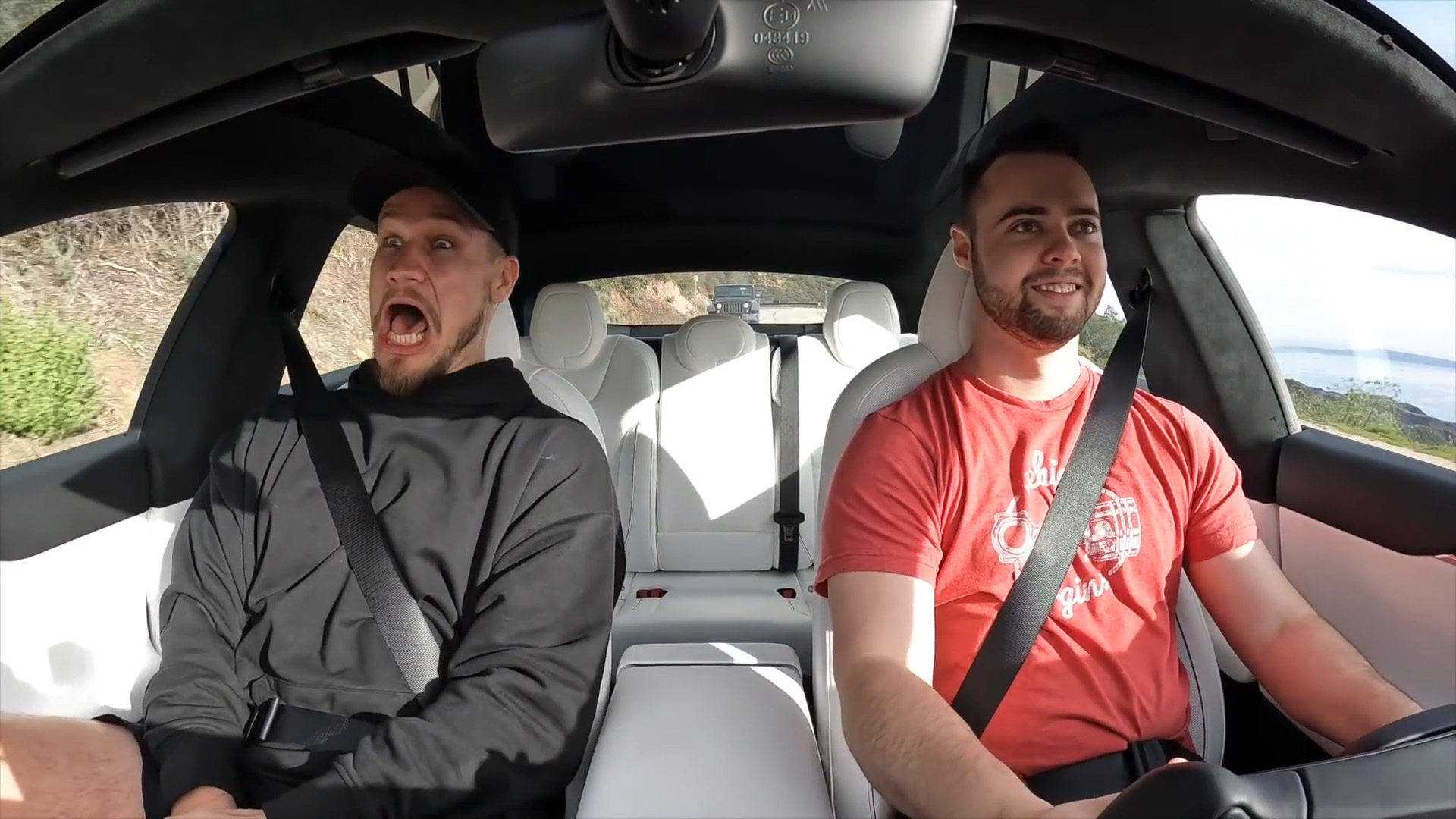Passenger reaction to the insane Tesla Model S Plaid launch