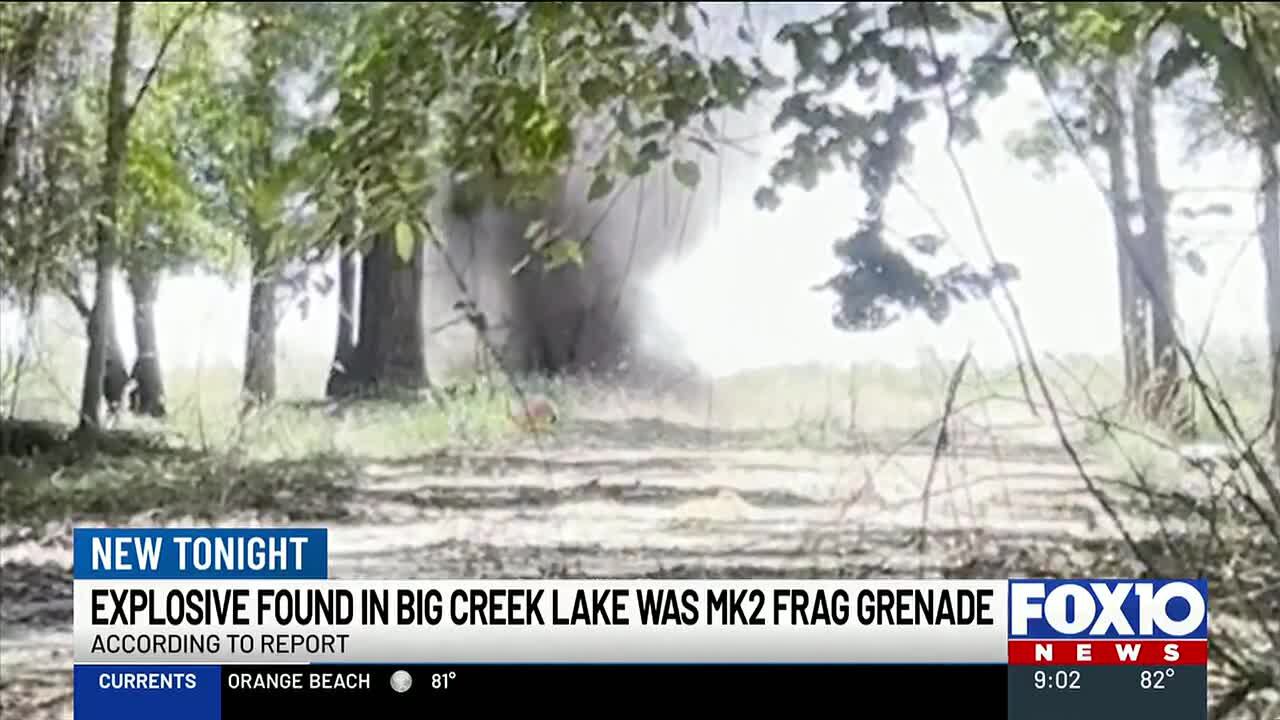 Military grenade found underwater at Big Creek Lake was in armed condition