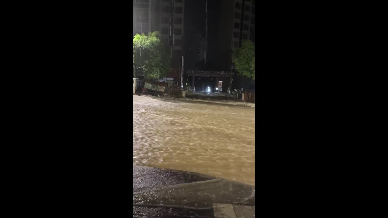 Severe flooding triggers emergency response in Changshun, Guizhou, China