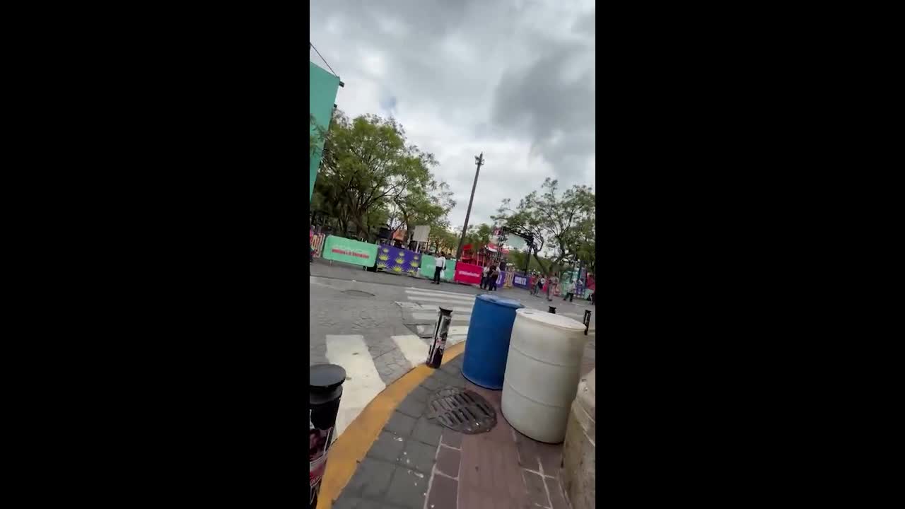 Police secure public square ahead of FIFA fan festival in Mexico