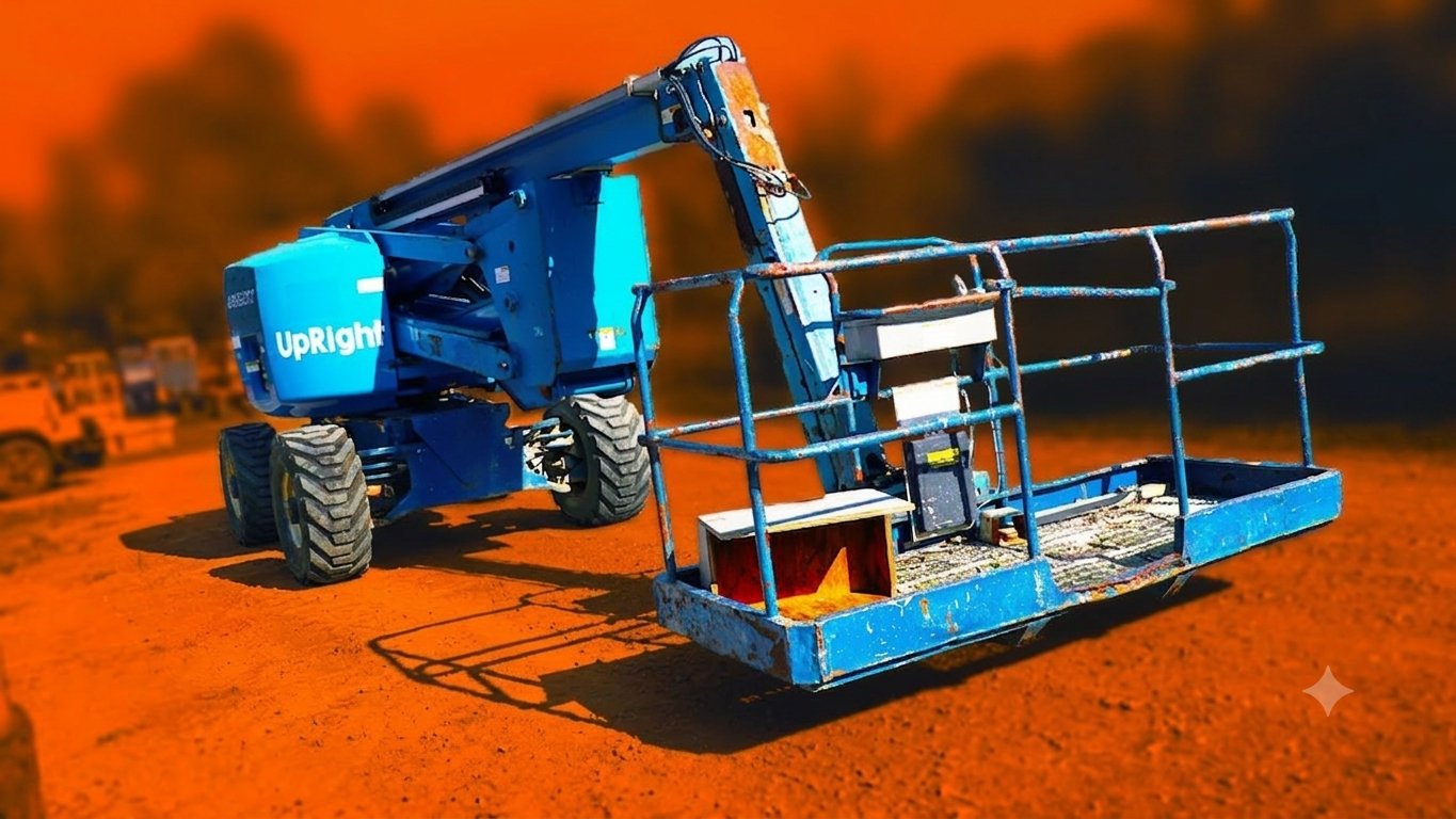 Abandoned boom lift: Frozen time capsule