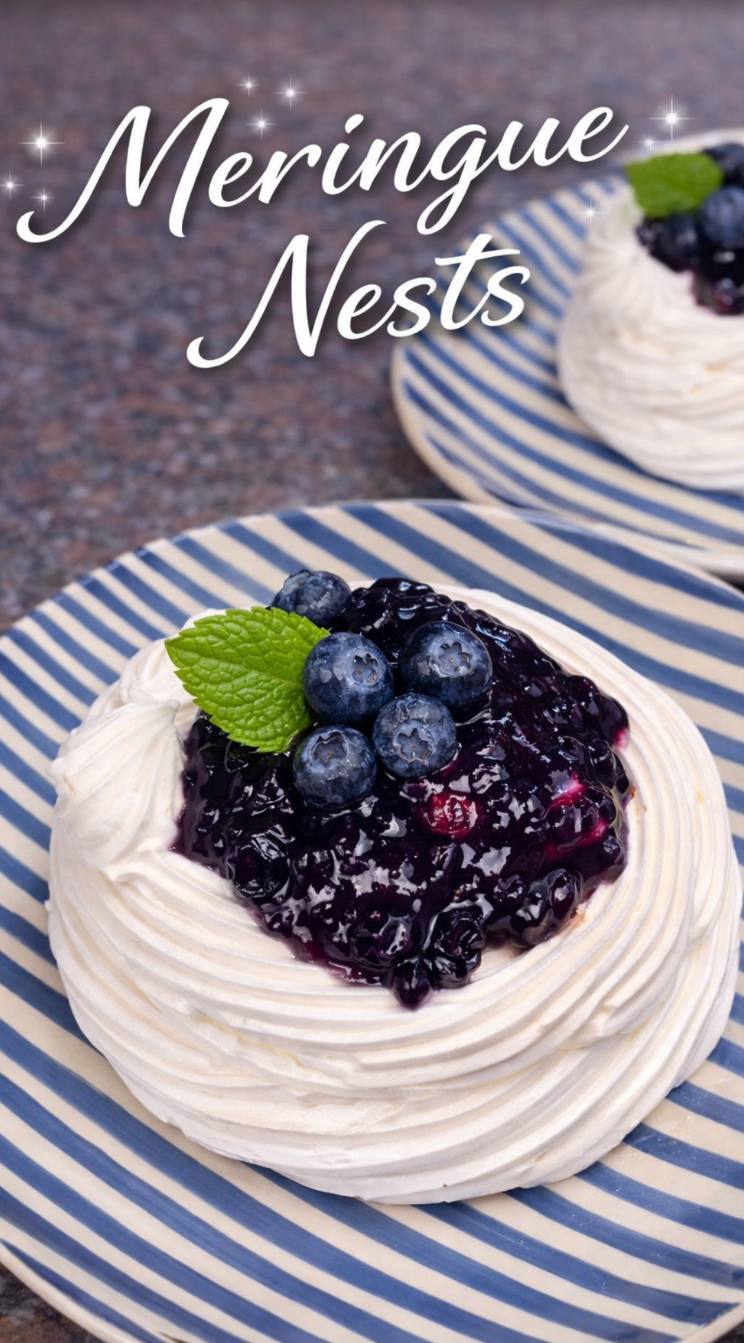 Easy meringue nests dessert