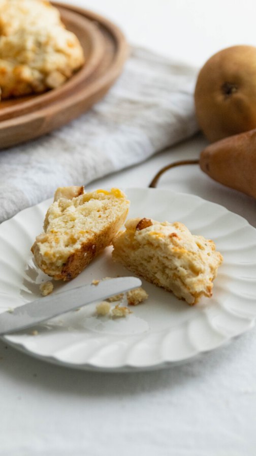 Pear rosemary and double cheddar scones for cozy baking days