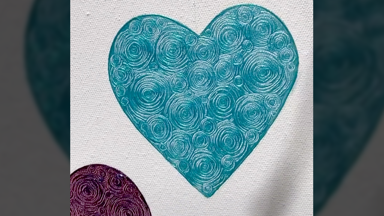 ''L O V E' - Painting a Blue-Colored Heart