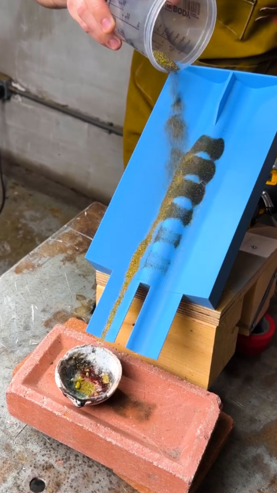 Magnetic gold separation: 1KG of gold dust recovered