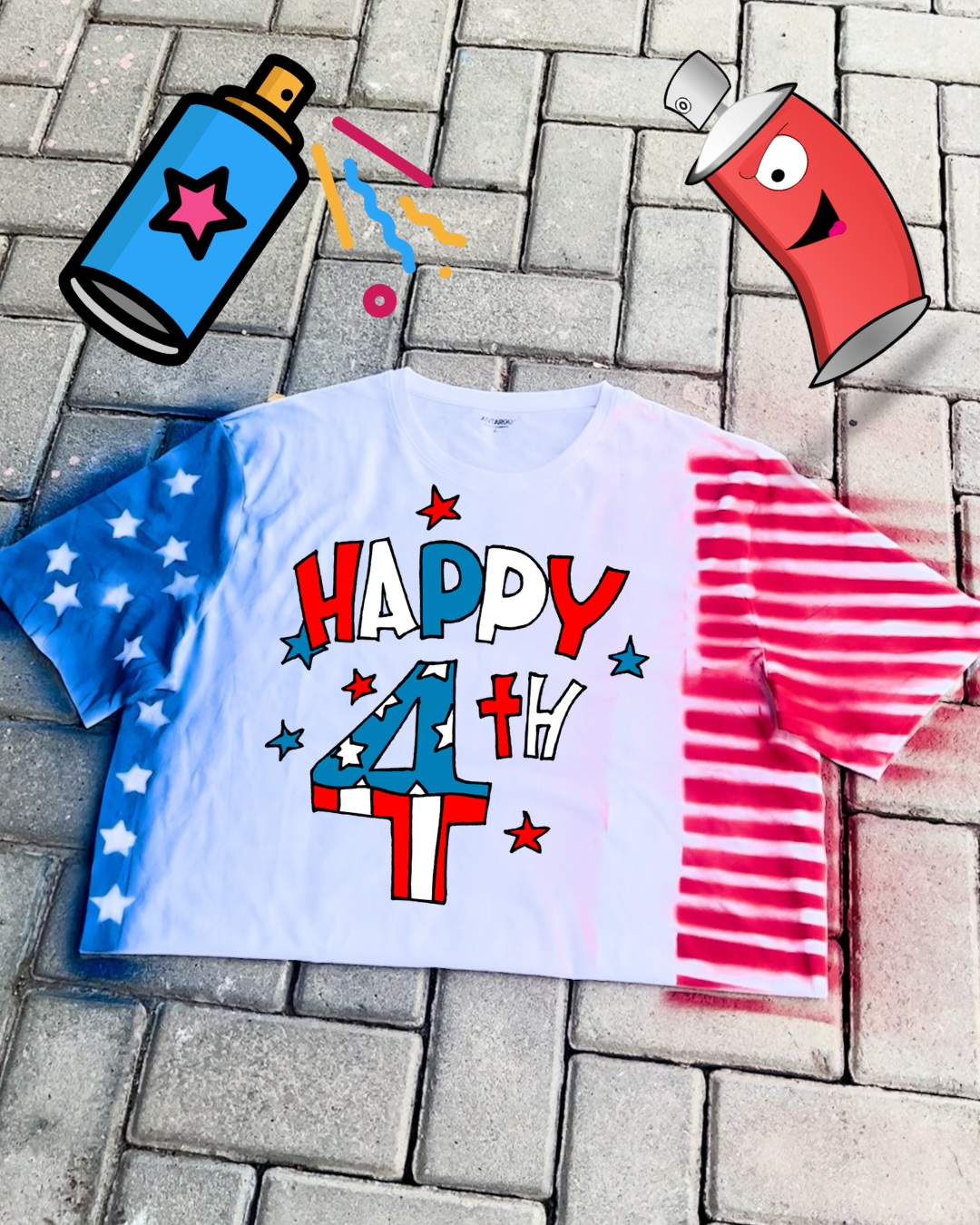 USA flag spray paint shirt tutorial for the 4th of July! 🎇🤠
