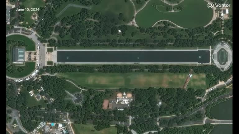 Satellite imagery shows recent refurbishment at Washington's Reflecting ...