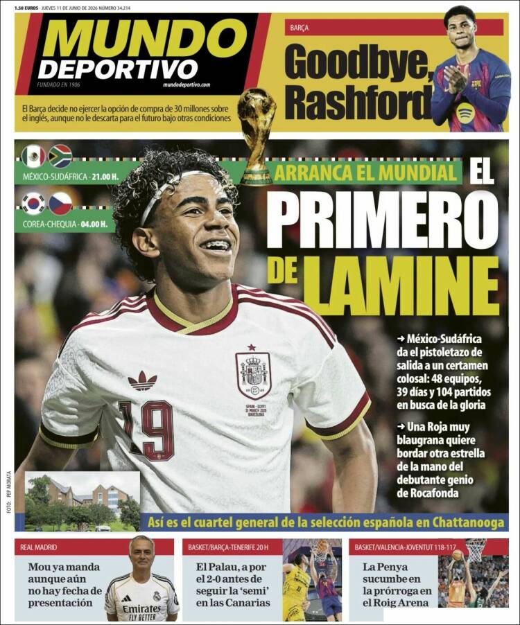 La inauguración del Mundial, protagonista indiscutible de las portadas ...